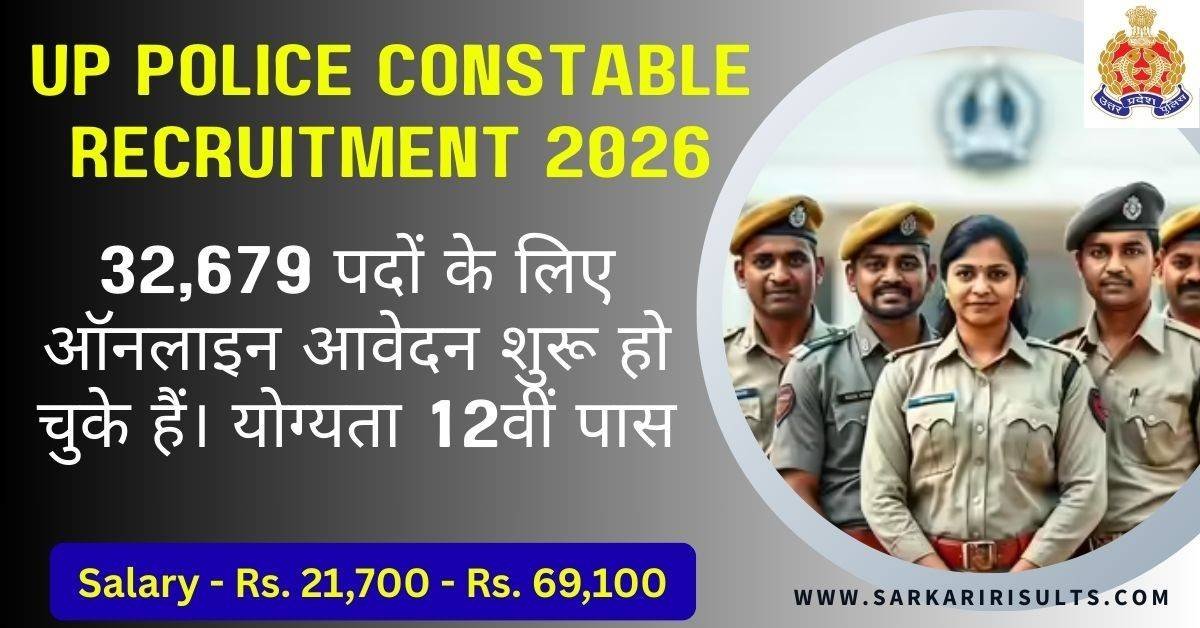 UP Police Constable Bharti 2026: 32,679 पदों पर बंपर भर्ती शुरू, आज ही ...
